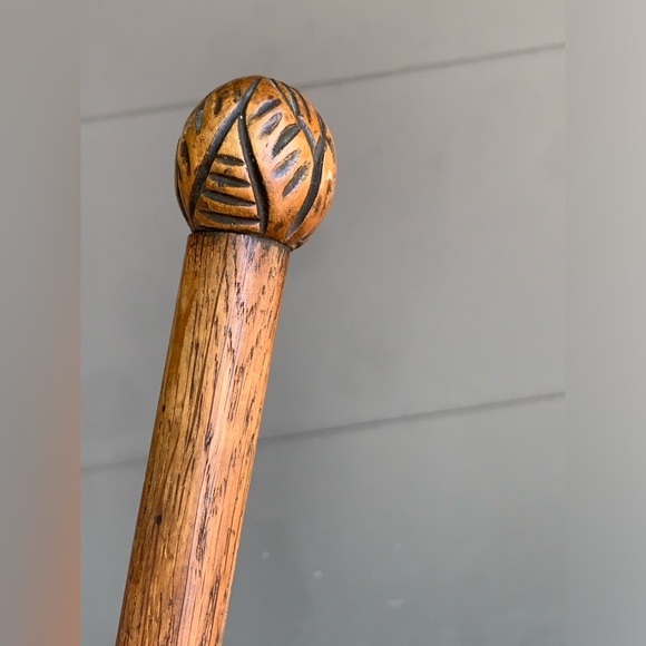 Art | Antique Artisan Hand Crafted Chestnut Ball Pommel Walnut Walking ...